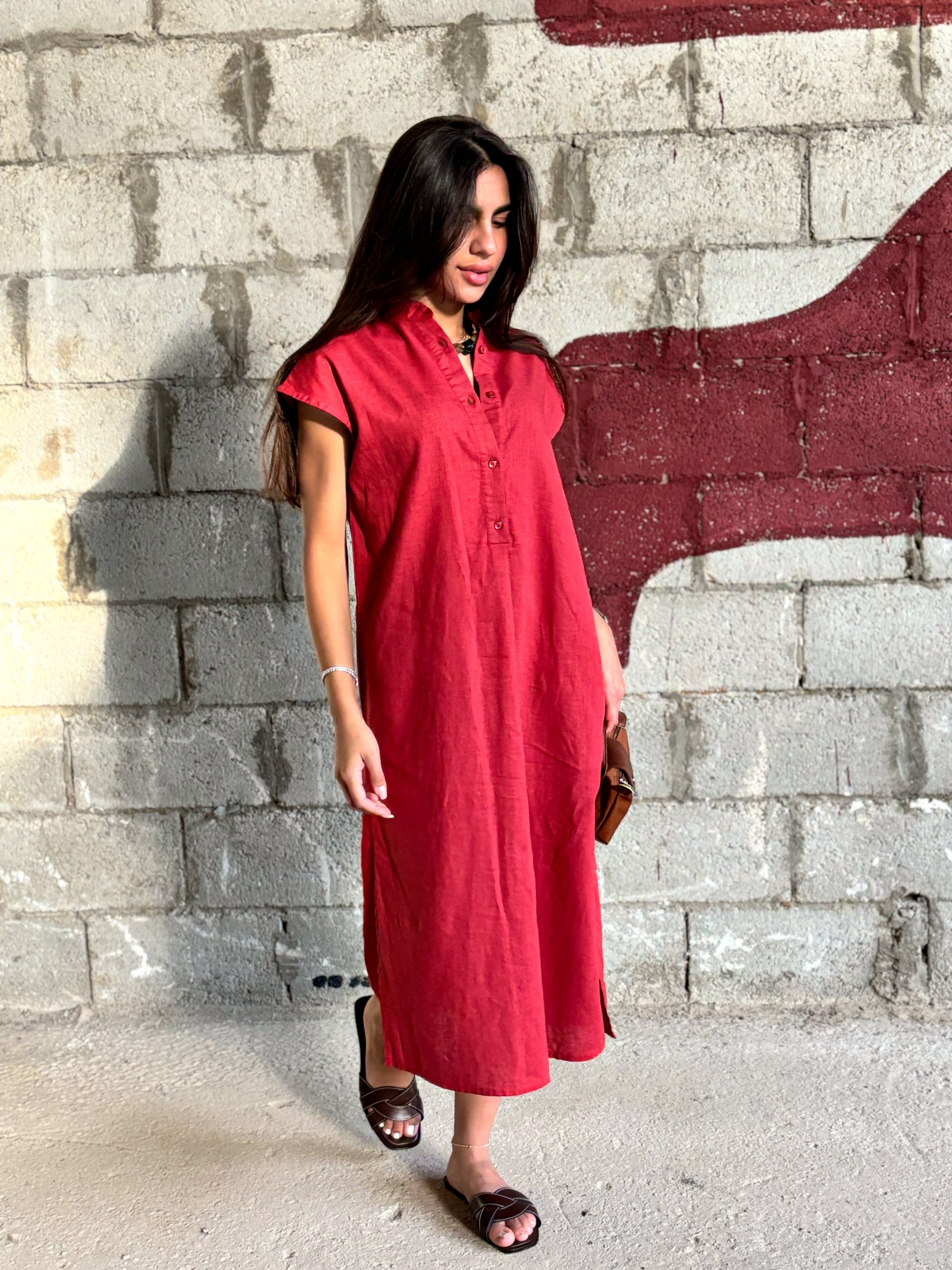 Reddish Brick | City Linen Dress